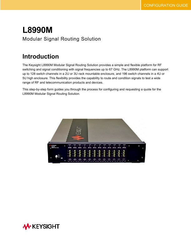 L8990M Modular Signal Routing Solution PDF Asset Page | Keysight